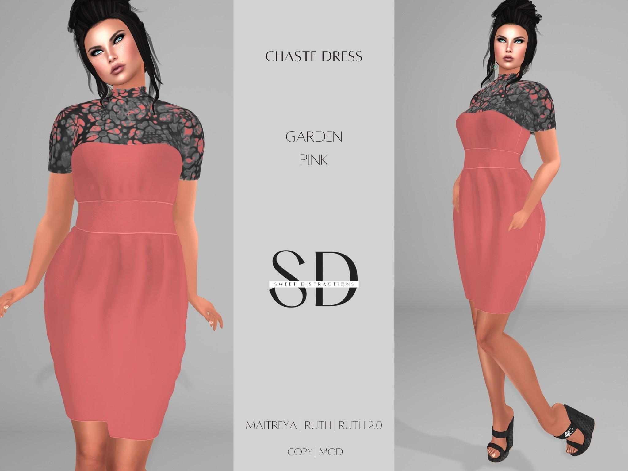 Mesh Chaste Dress In Garden Ruth 2 0 Maitreya Athena Classic Kitely