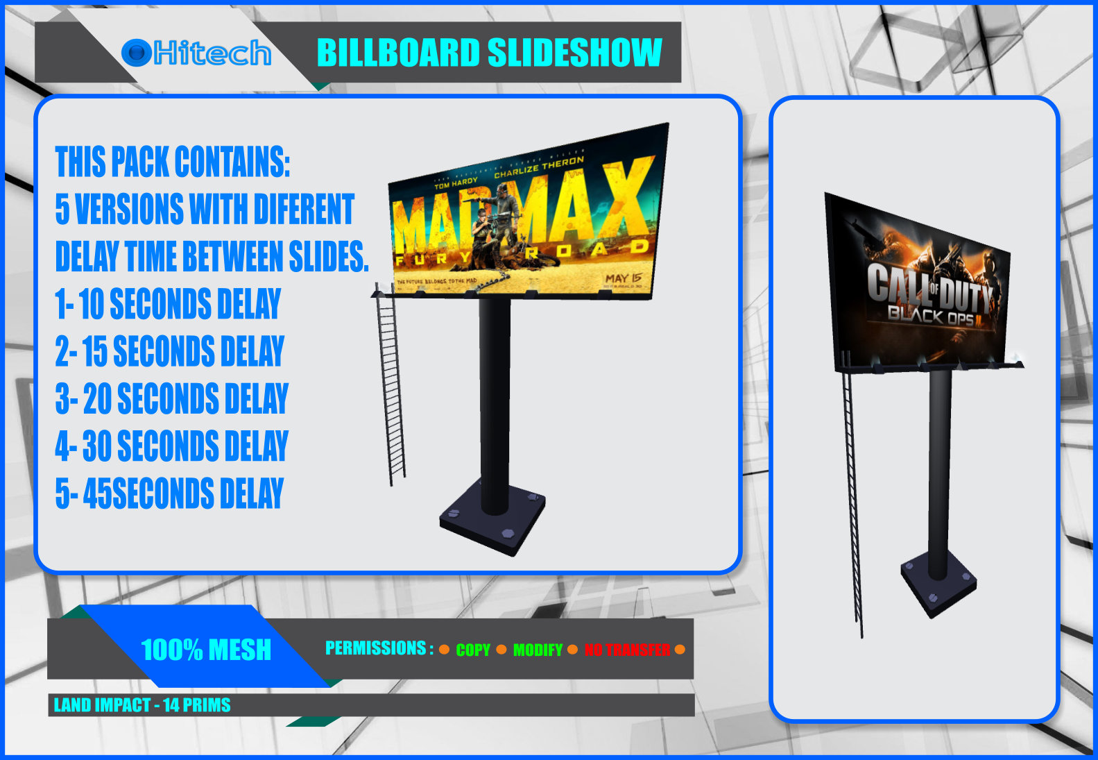 HITECH ::--Billboard Slideshow [MESH] | Kitely