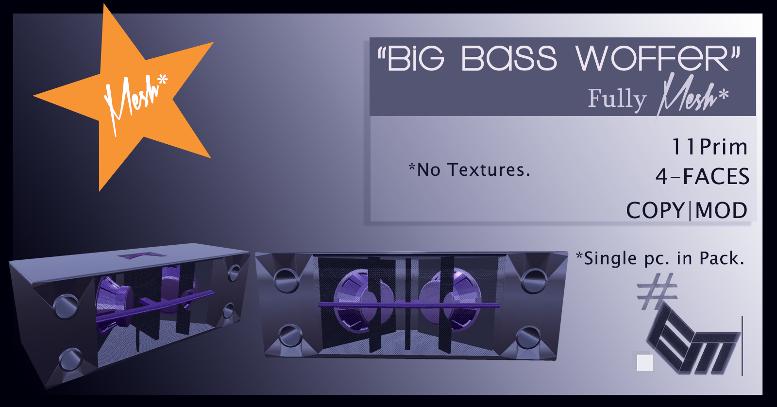 #EM-Big Woofer Bass Full Perm Mesh | Kitely