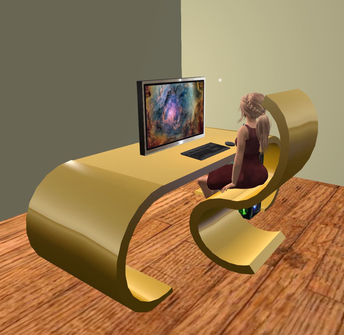 Curvy, Futuristic Computer Desk and Chair Sets | Kitely