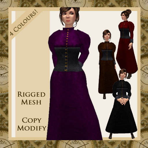 chav's brunel dress - 4 colours, rigged mesh | Kitely