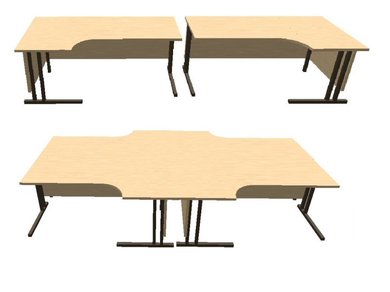 Pair of modern curved office desks | Kitely