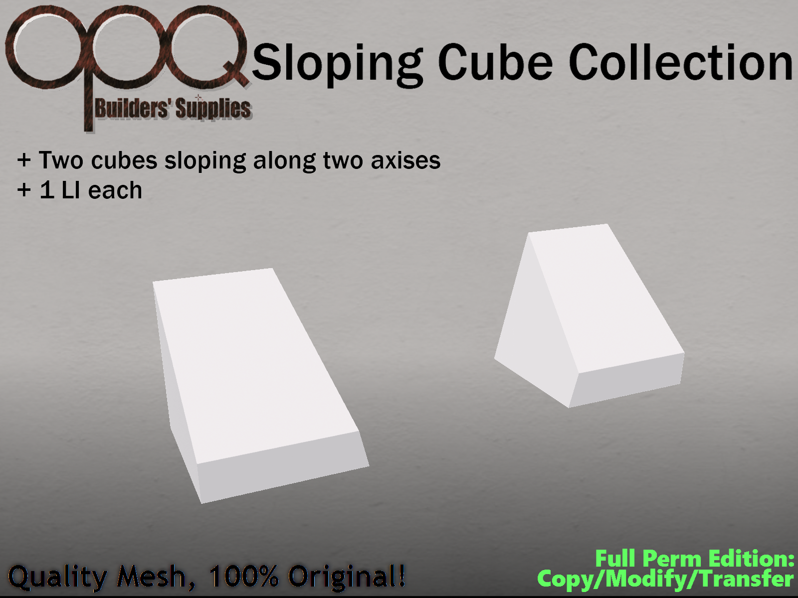 OPQ Sloping Cube Collection (SlopeCubes) | Kitely