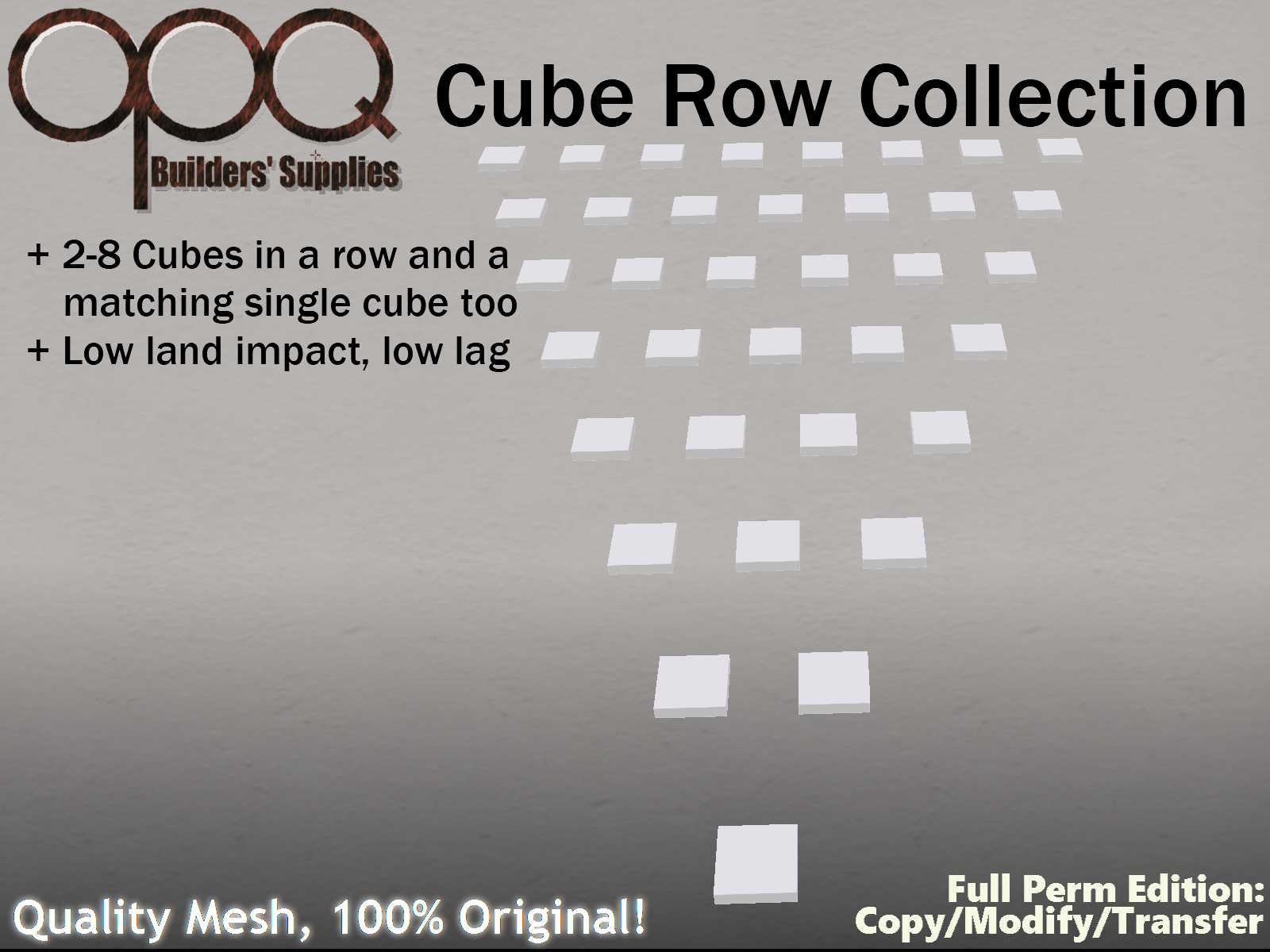Full perm 2-8 Flattened Mesh Cubes in a row - OPQ Cube Row Collection 2 ...