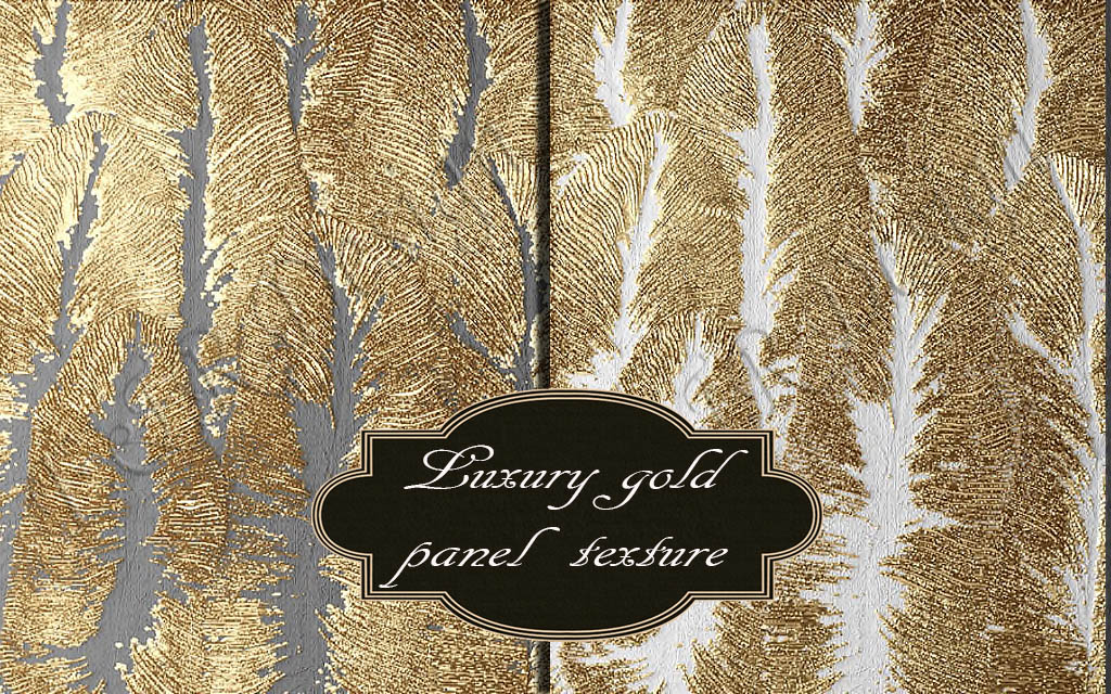 Luxury gold plumage panel texture (No seamless) | Kitely
