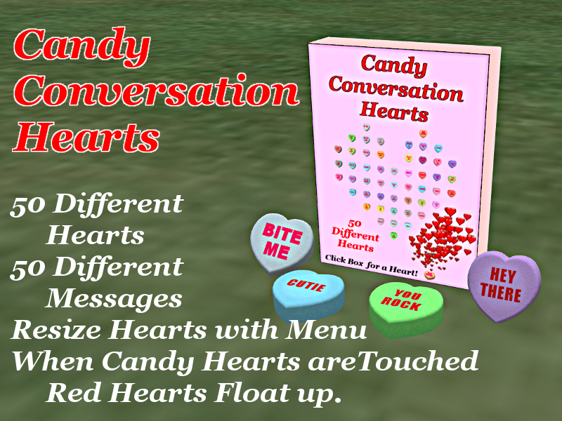 50 different Candy Conversation Hearts and Box. | Kitely