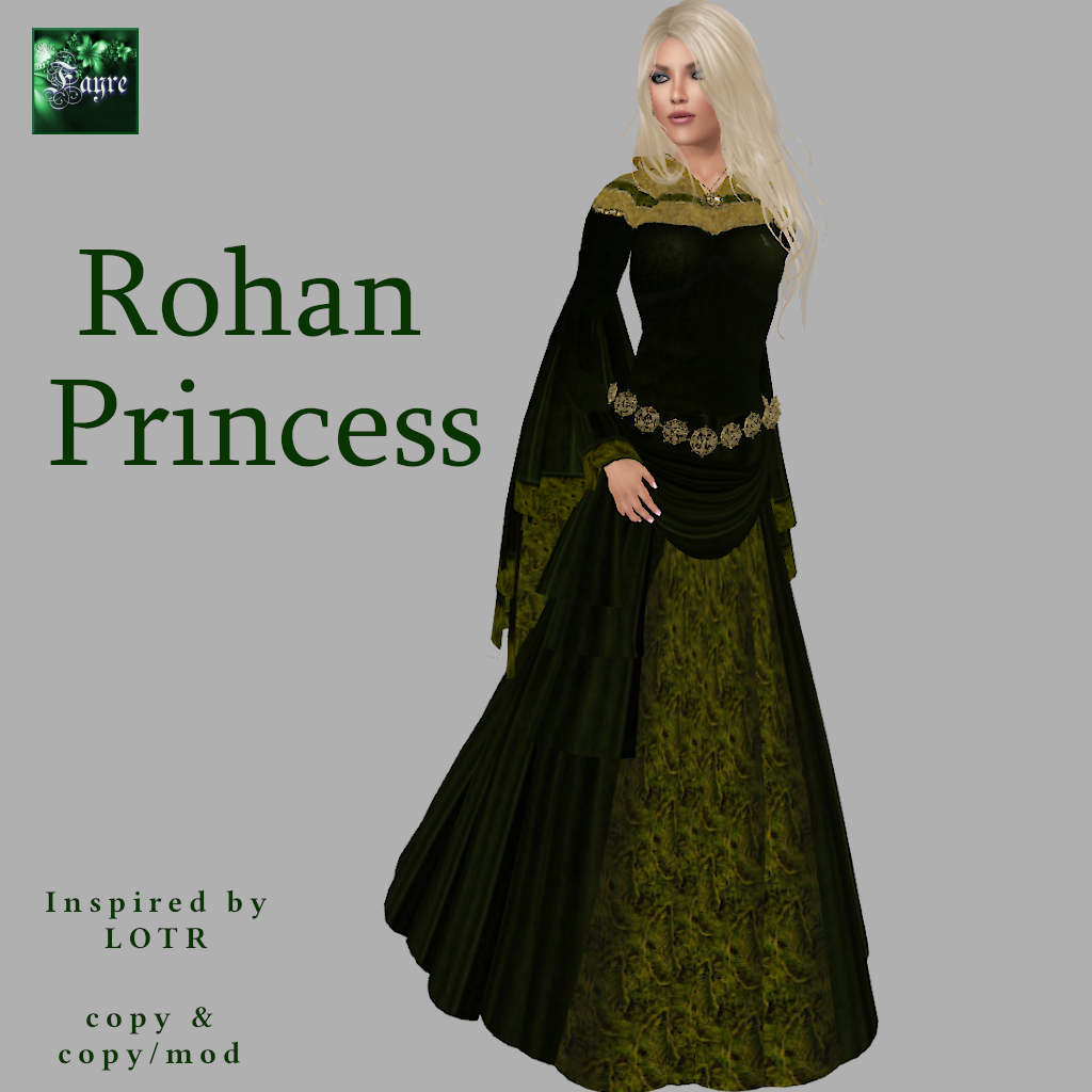 CF Rohan Princess Green Velvet Gown | Kitely