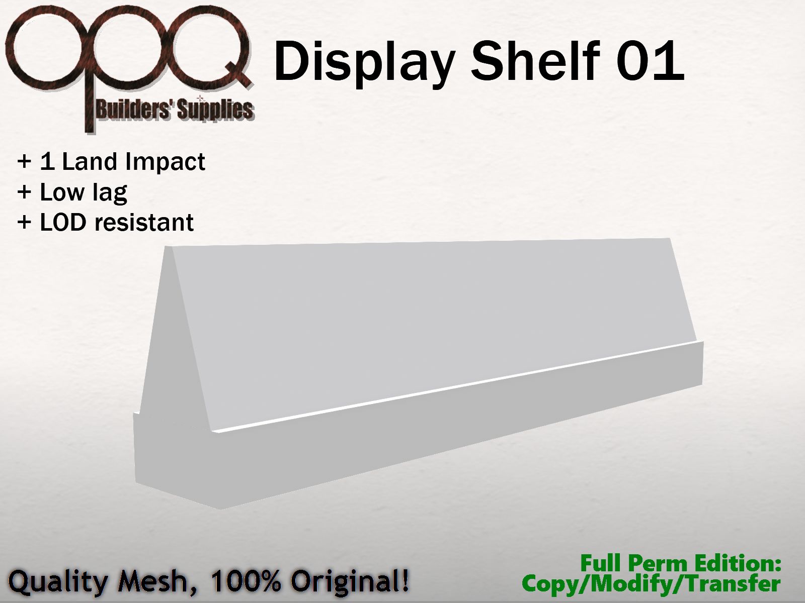 Full perm Simple Display Shelf - OPQ Display Shelf 01 | Kitely