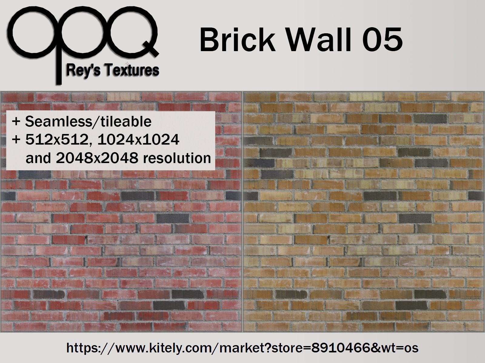 Slightly Messy Brick Wall Texture - Rey's Brick Wall 05 | Kitely