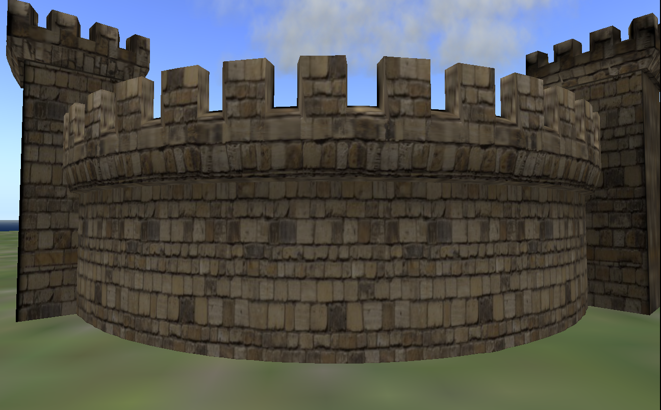 Midieval Castle Wall 90 degree curved | Kitely