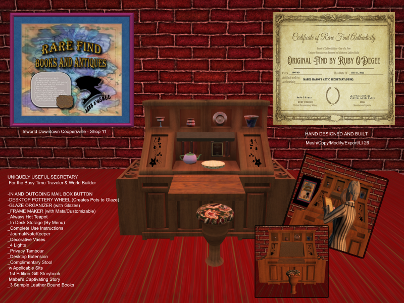 Mabel Mason's Automaton Secretary Desk circa 1845 AD. | Kitely