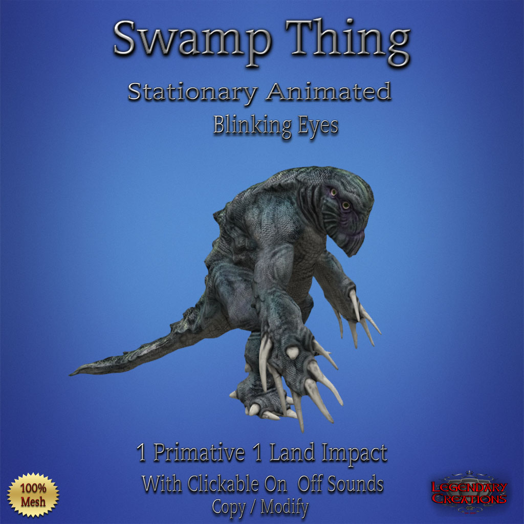 Swamp Thing Stationary Animated w/clickable on off sound Boxed | Kitely