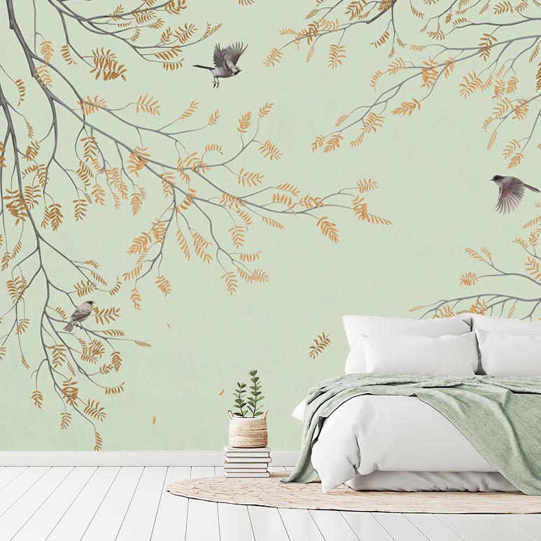 Zen Japanese Plant Wall Mural texture (No seamless) | Kitely