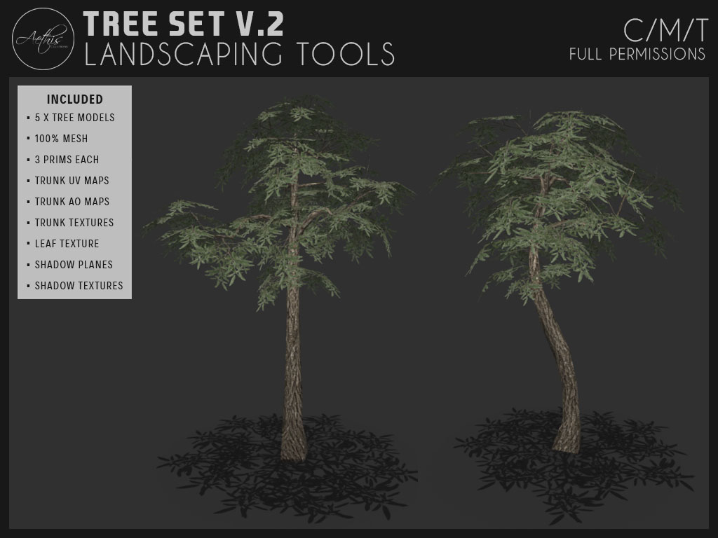 [AC] Mesh Tree Set V.2 - 5 x Models - C/M/T/E | Kitely