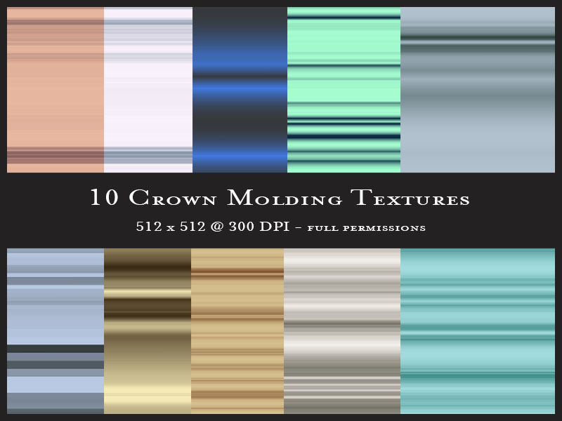 Crown Molding Textures 10 pcs Set 1 | Kitely