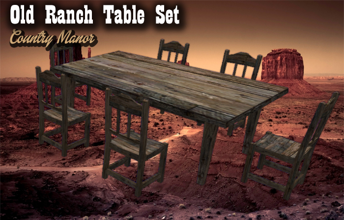 Old Ranch Table Set | Kitely
