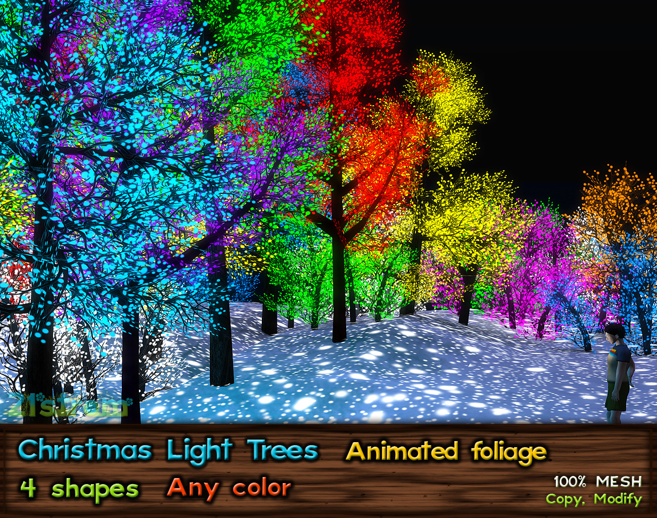 21strom Christmas Light Trees - Animated Mesh Trees and Bushes | Kitely