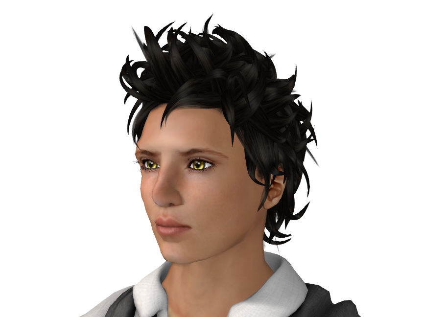 [Px] Wind Blown Men's Hair (black) | Kitely