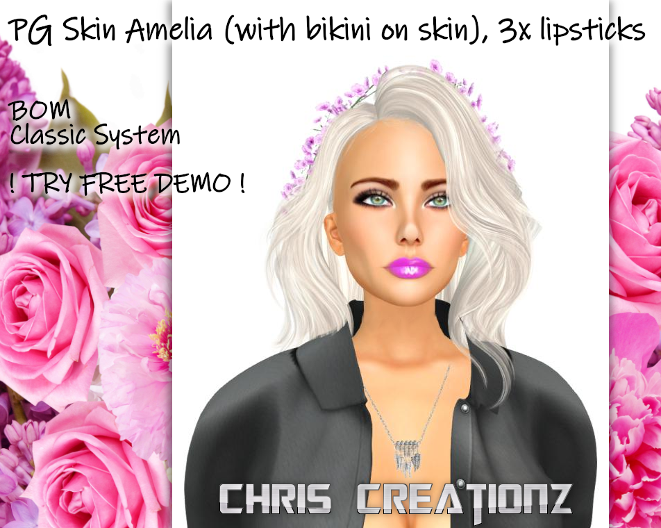 3x Skins PG Amelia, natural tones, PG skin, 3 lipstick versions, copy ...