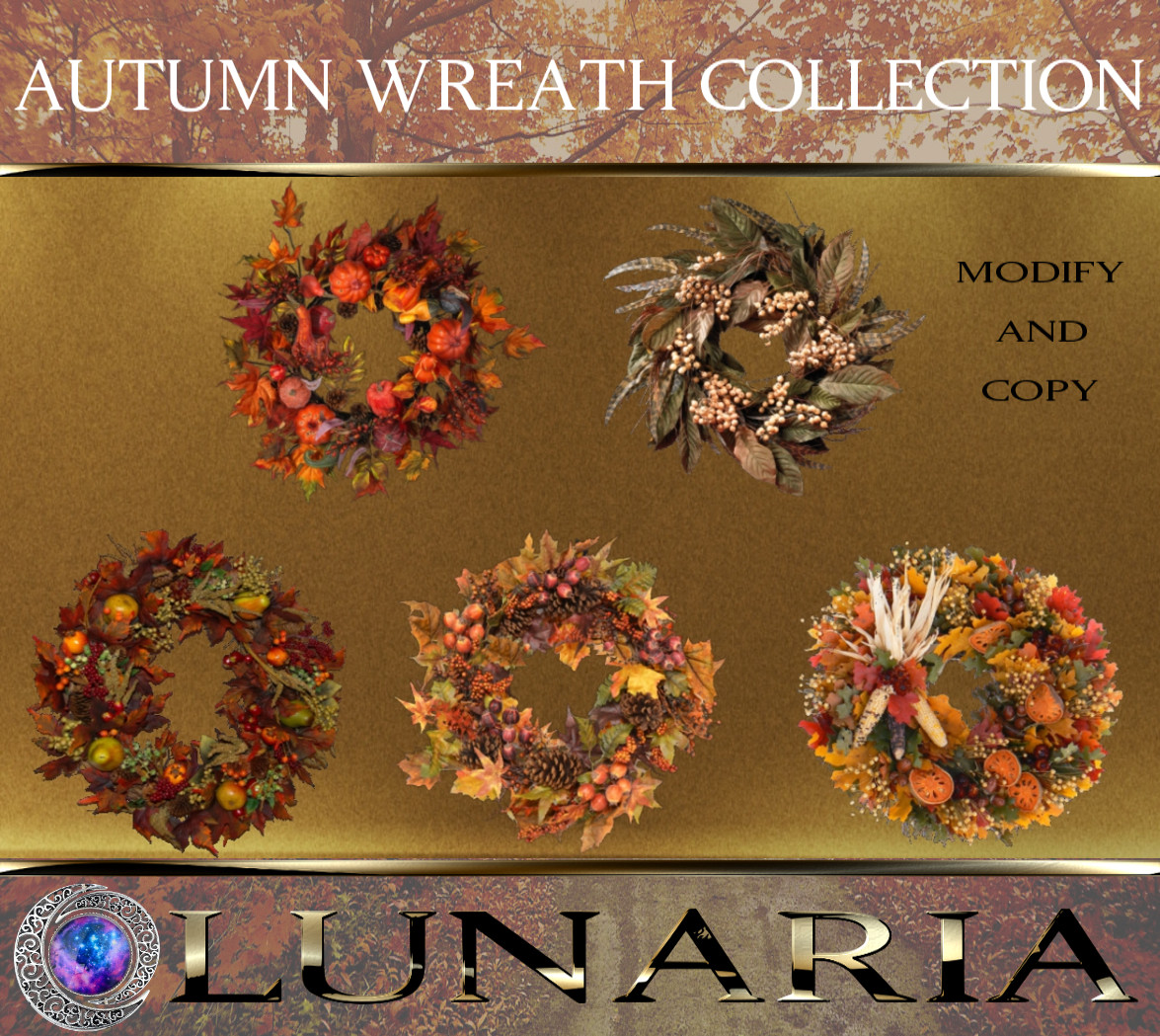 Autumn / Fall Harvest Prim Wreath Collection | Kitely