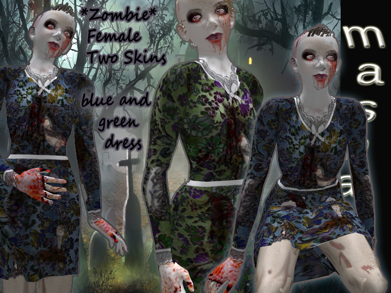 Zombie Female 2 Skins and 2 outfits | Kitely