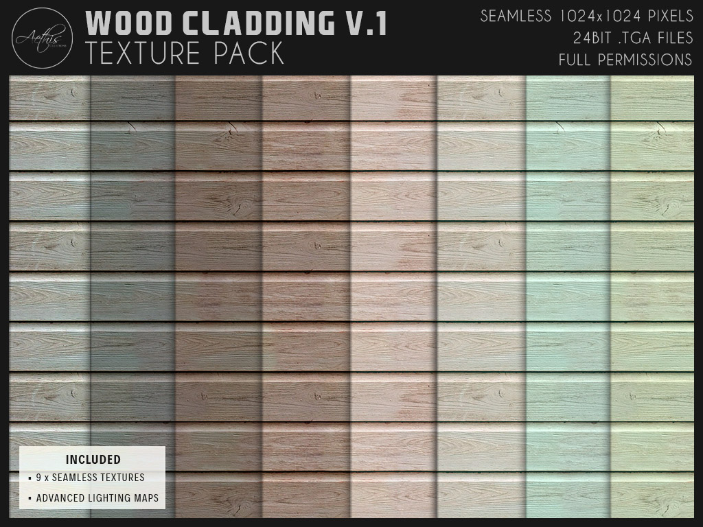 [AC] Seamless Wood Cladding V.1 Textures Pack | Kitely