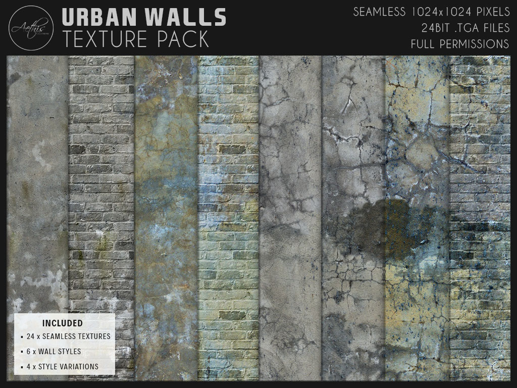 [AC] Seamless Weathered Urban Wall Textures Pack | Kitely
