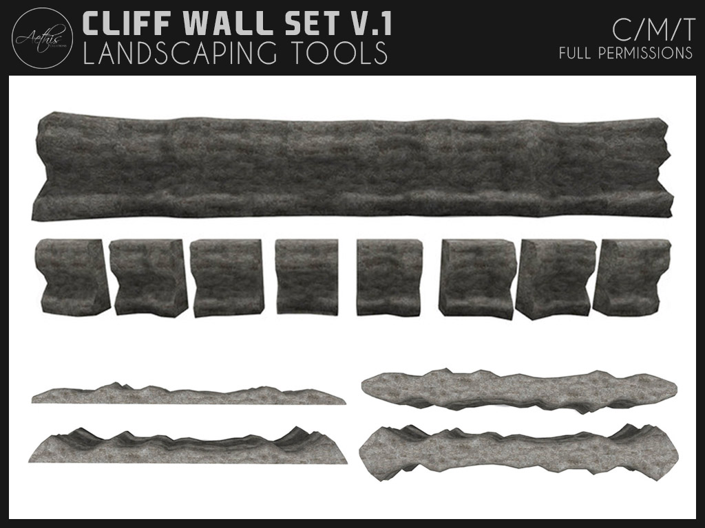 [AC] Mesh Cliff Wall Set - Full Permissions | Kitely