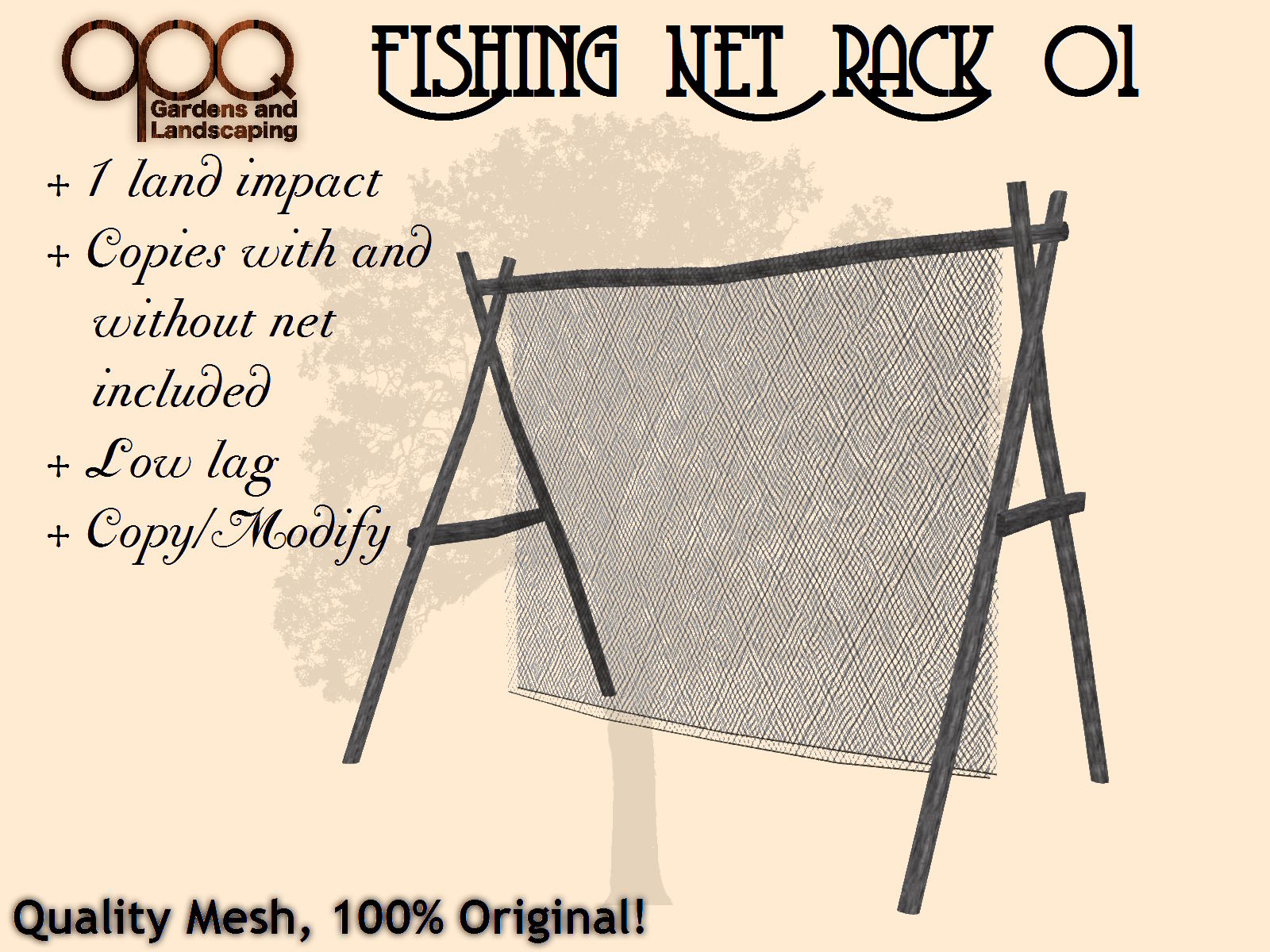 Crude A Frame with and without Fishing Net - OPQ Fishing Net Rack 01 ...