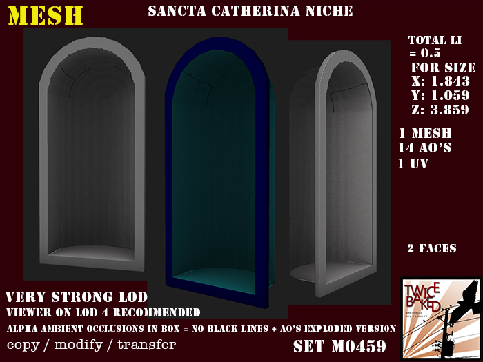 Mesh elegant niche, 2 texture faces M0459 | Kitely