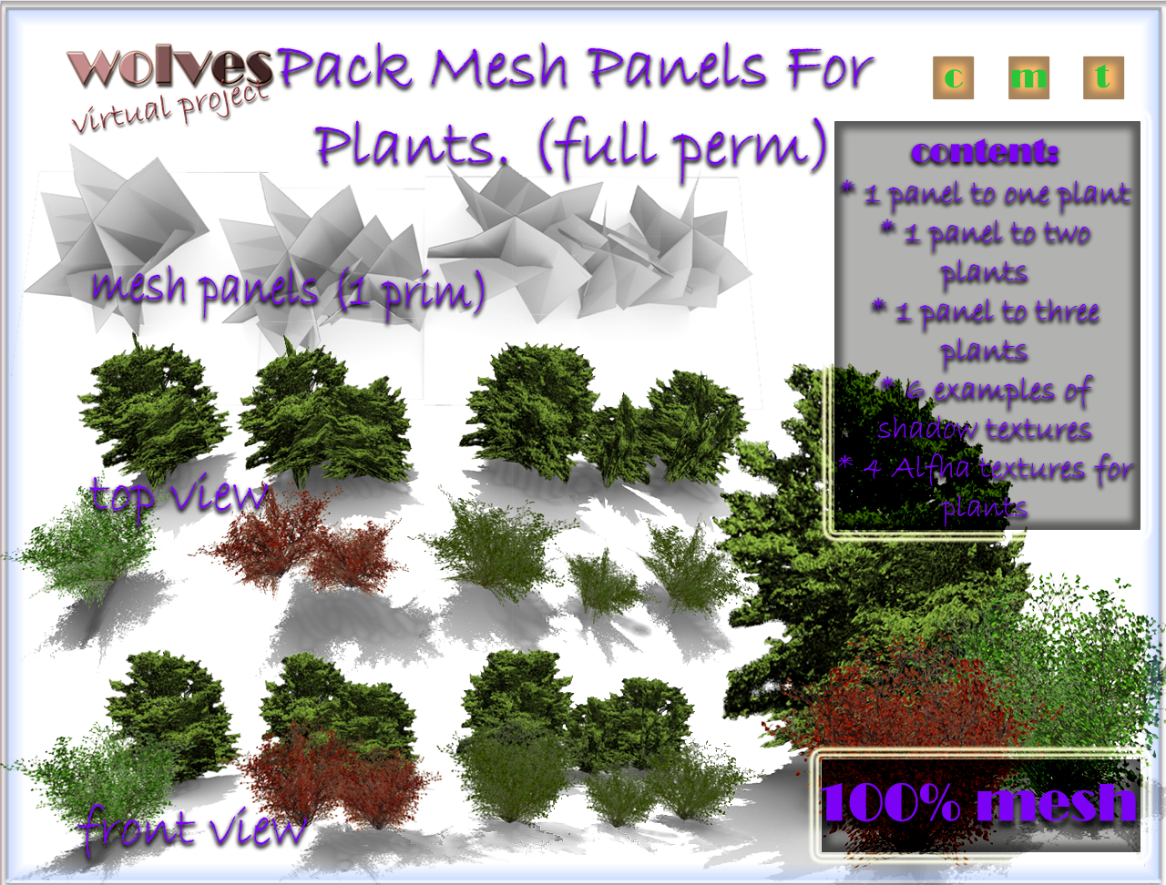 WVP Pack Mesh Panels For Plants #1 (full perm) | Kitely