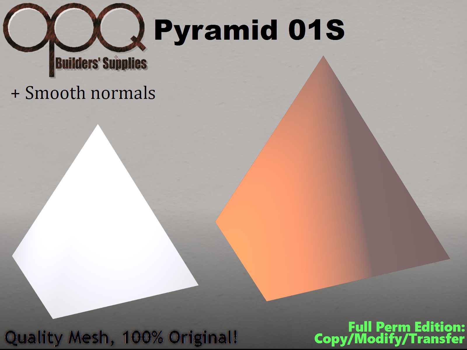 Pyramid shape with smooth normals - OPQ Pyramid 01S | Kitely