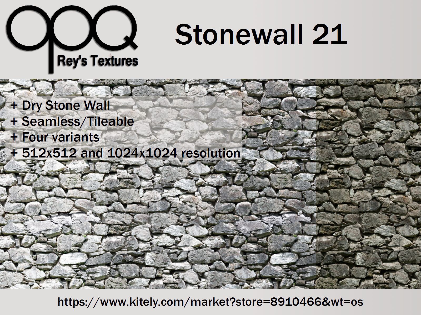 Dry stone wall textures in four shades of grey - Rey's Stonewall 21 ...