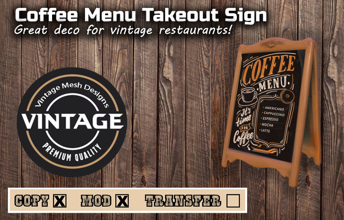 Vintage Coffee Menu Sign | Kitely