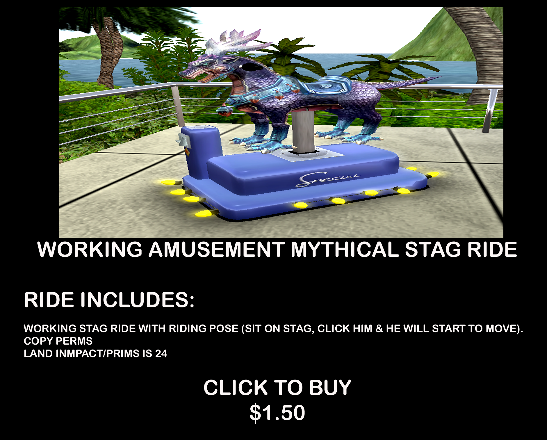 Mythical Stag Amusement Ride | Kitely