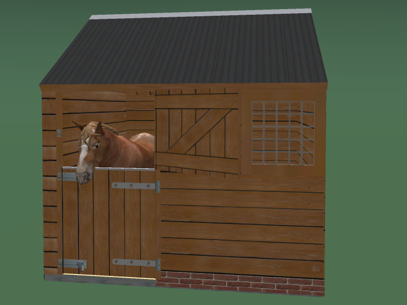 Loose Box (stable) with fittings and horse | Kitely