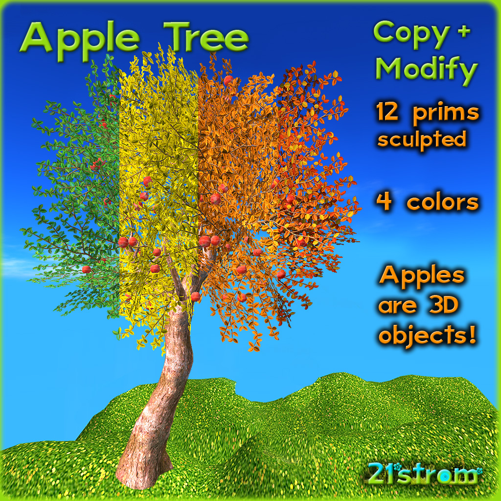 21strom: Sculpted Apple Tree with 3D apples | Kitely