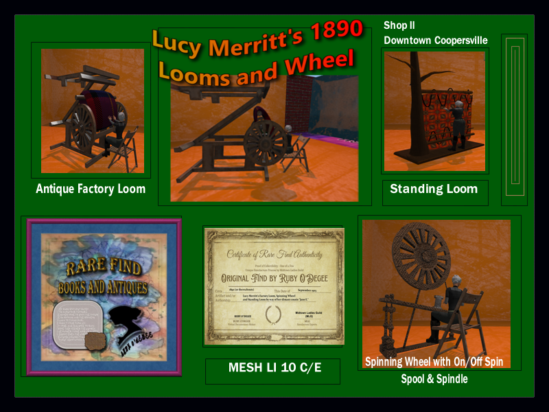 Lucy Merritt's Looms & Wheel circa 1890 (or thereabouts) | Kitely