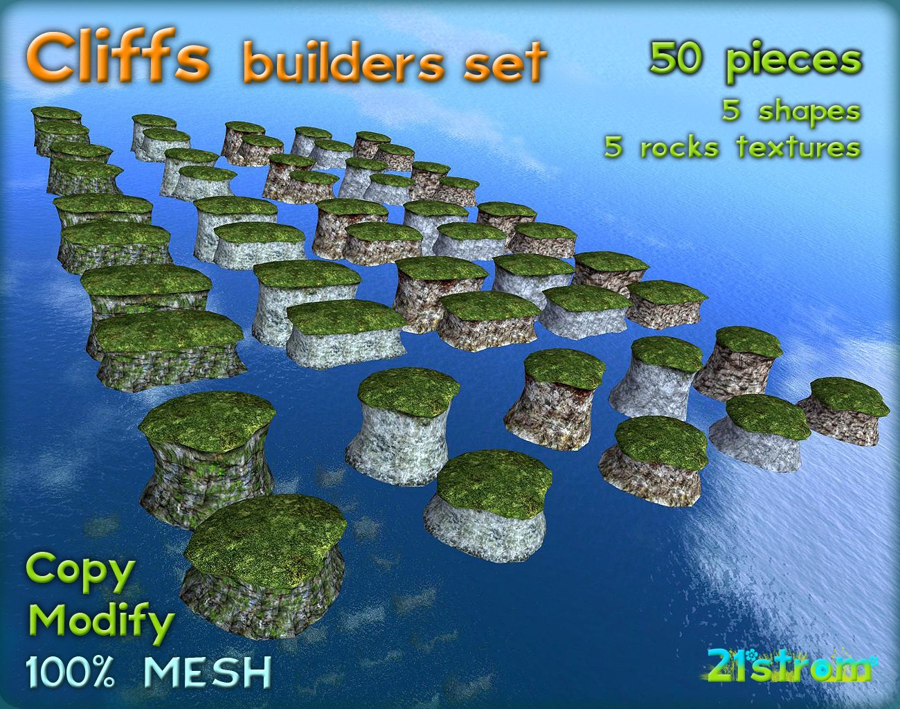 21strom: Cliffs builder kit - 50 mesh cliffs | Kitely