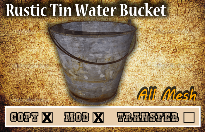 Rustic Tin Bucket | Kitely
