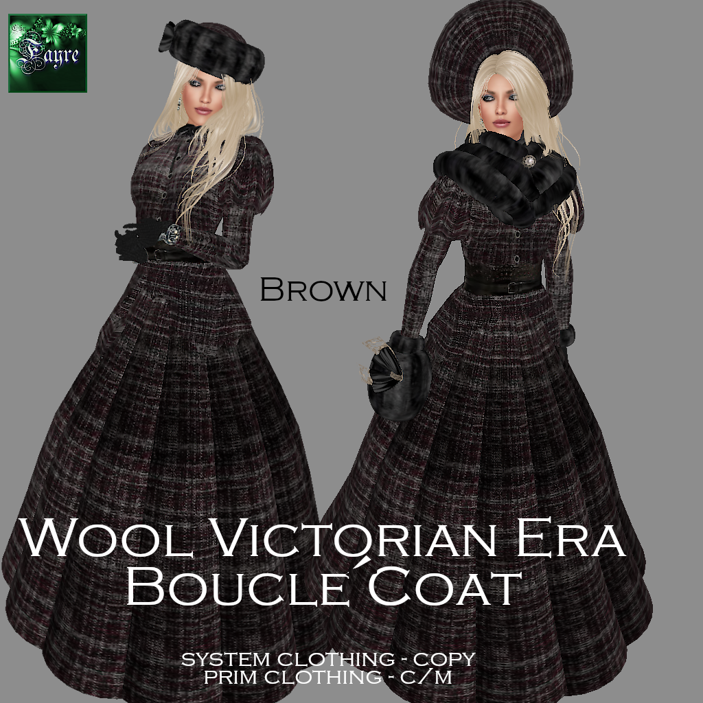 WESTERN / VICTORIAN - Wool Boucle Winter Coat in 5 Colors | Kitely