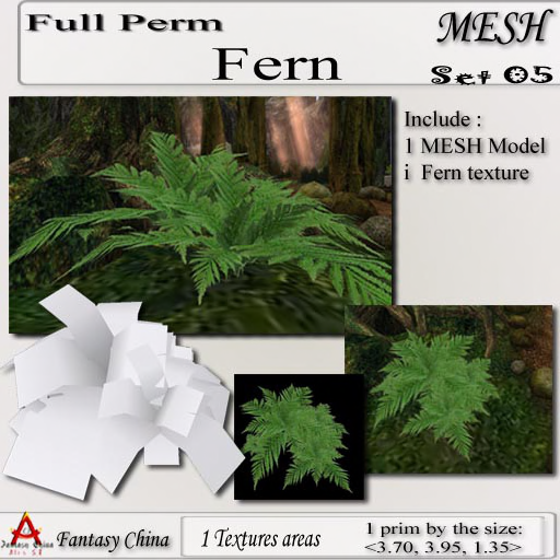Fantasy ChinaFull Perm Mesh Fern set 05 bp | Kitely