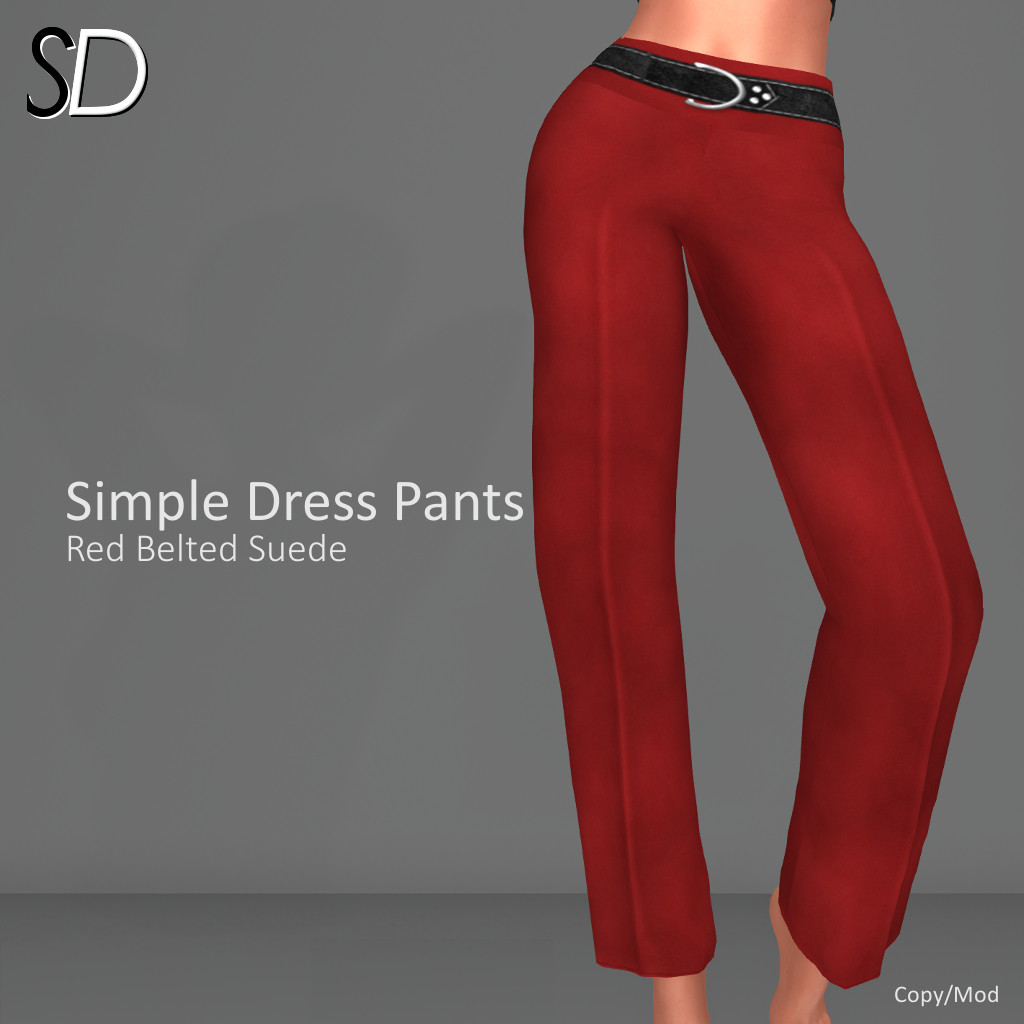 Mesh Simple Dress Pants in Belted Suede (Maitreya Lara, Classic Fitmesh ...