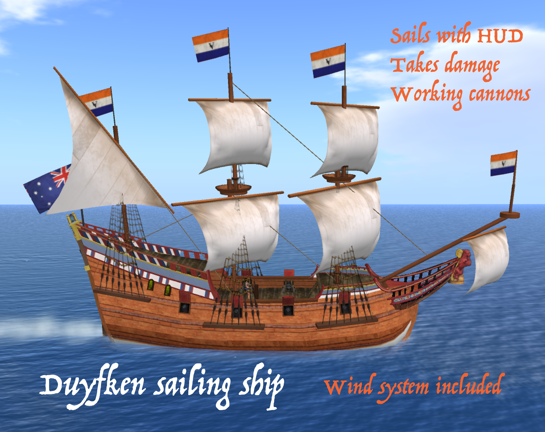 Duyfken sailing ship ( Magic scripts & sailing system) | Kitely