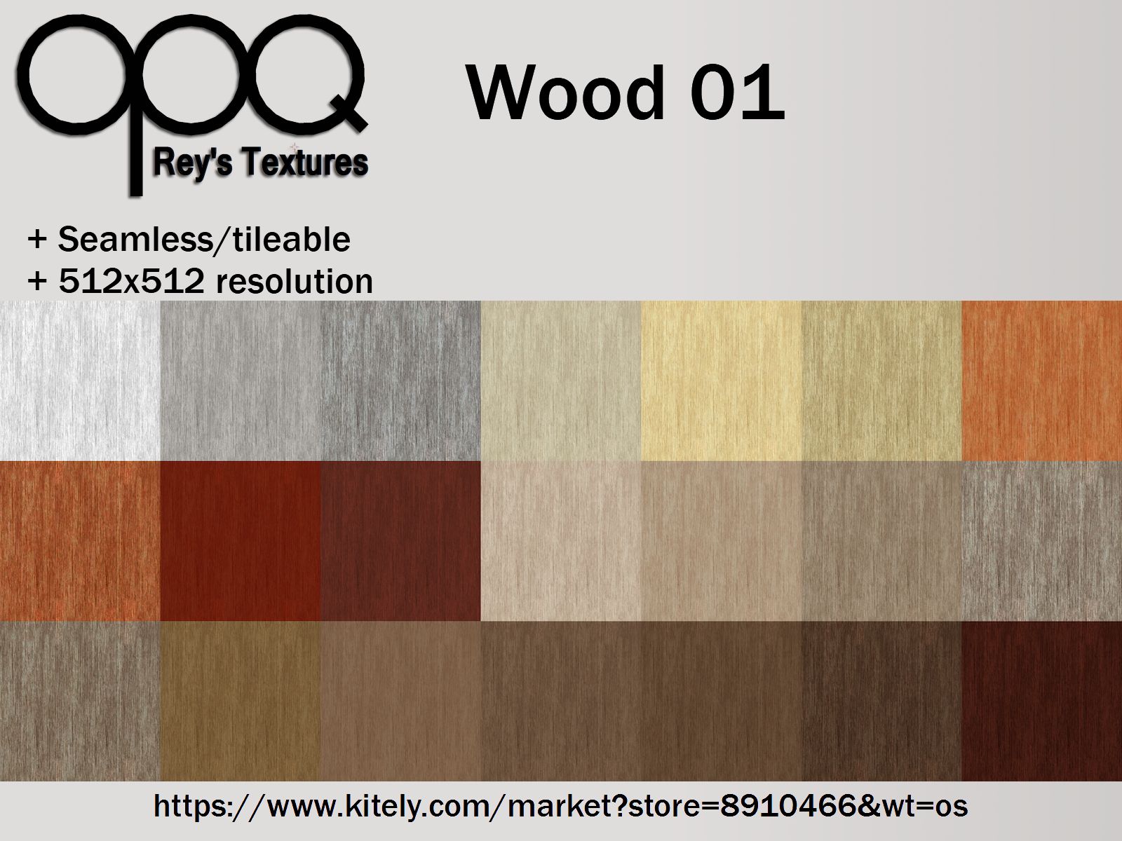 Fine Grain Seamless Wood Textures, 21 Colors - Rey's Wood 01 | Kitely