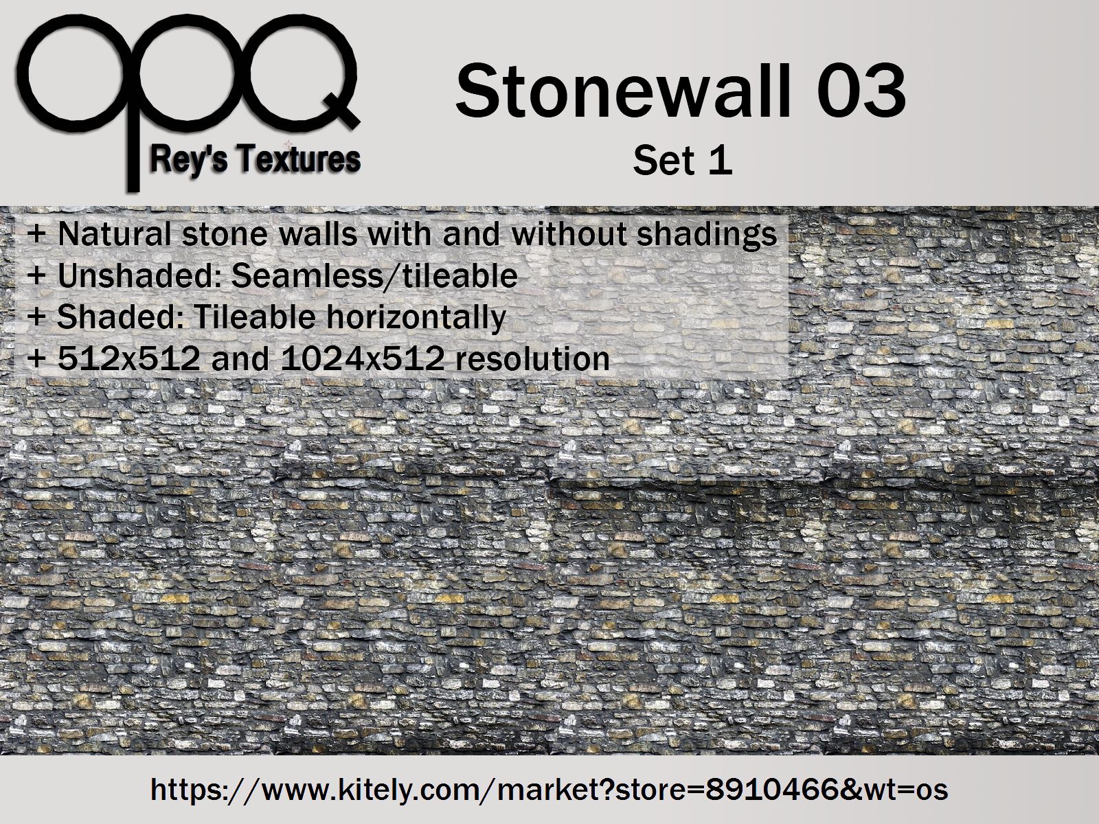 Natural Stonewall Textures, 16 Colors in Four Sets, w/ Normal and Specular Maps - Rey's ...