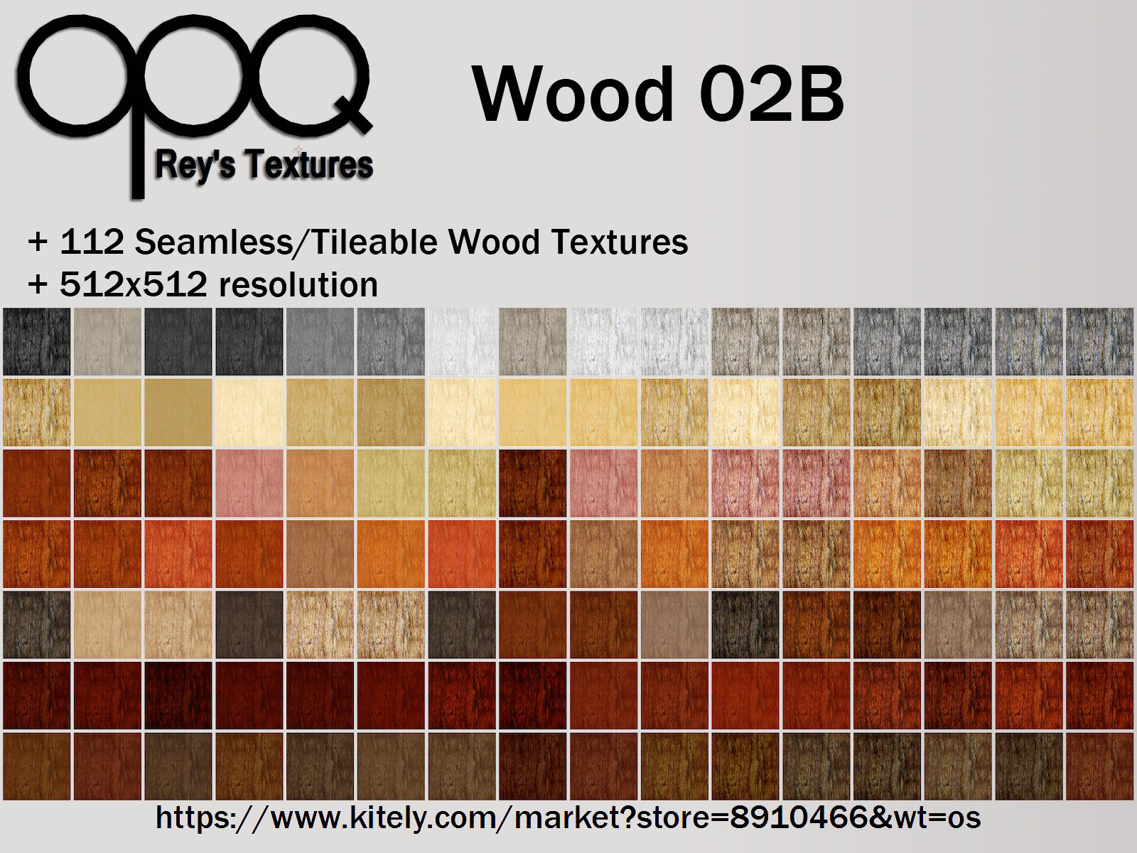 Seamless Wood Textures, 112 Variants in 7 Sets - Rey's Wood 02B | Kitely