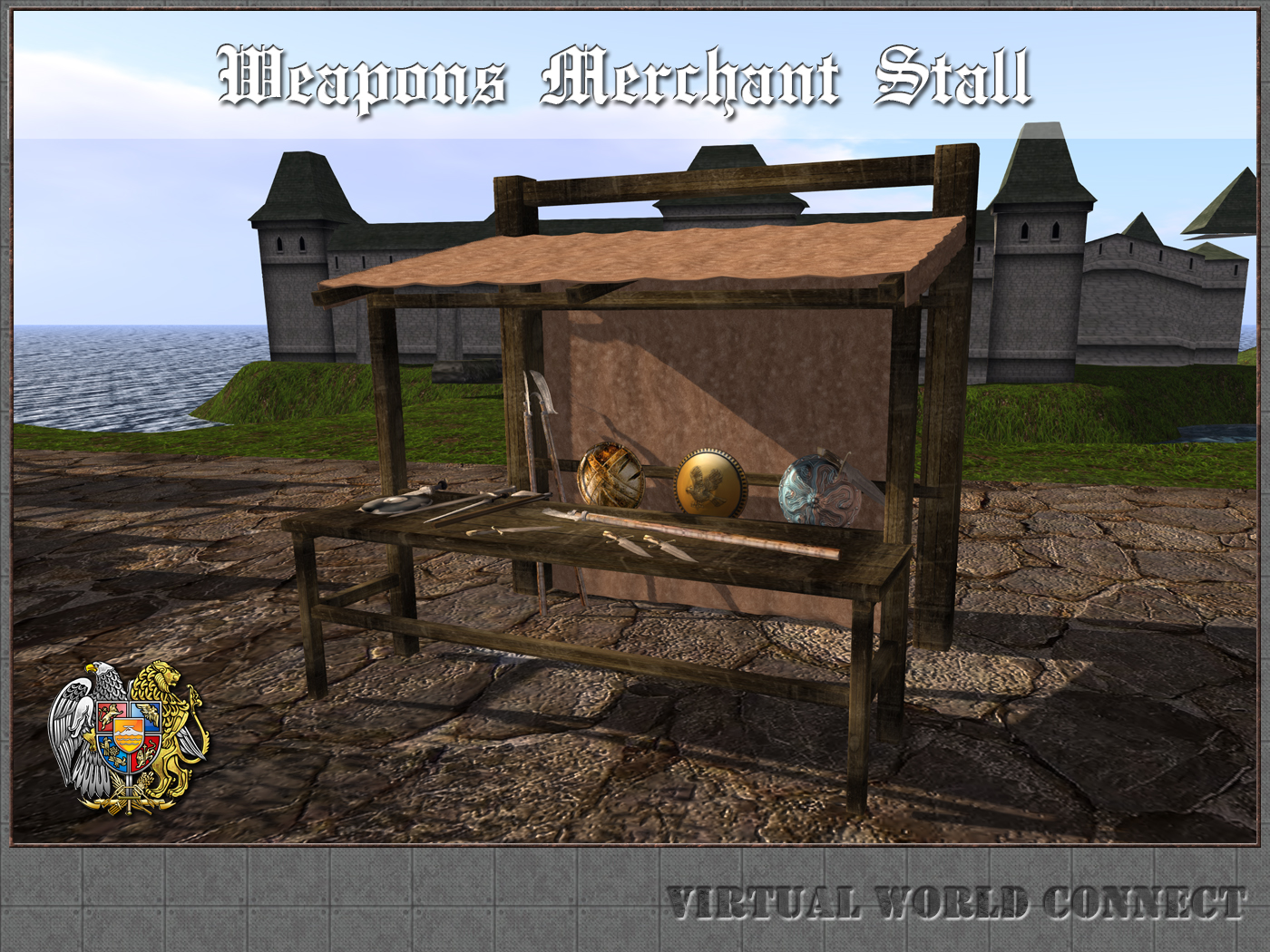 Medieval Market Weapons Merchant stall | Kitely