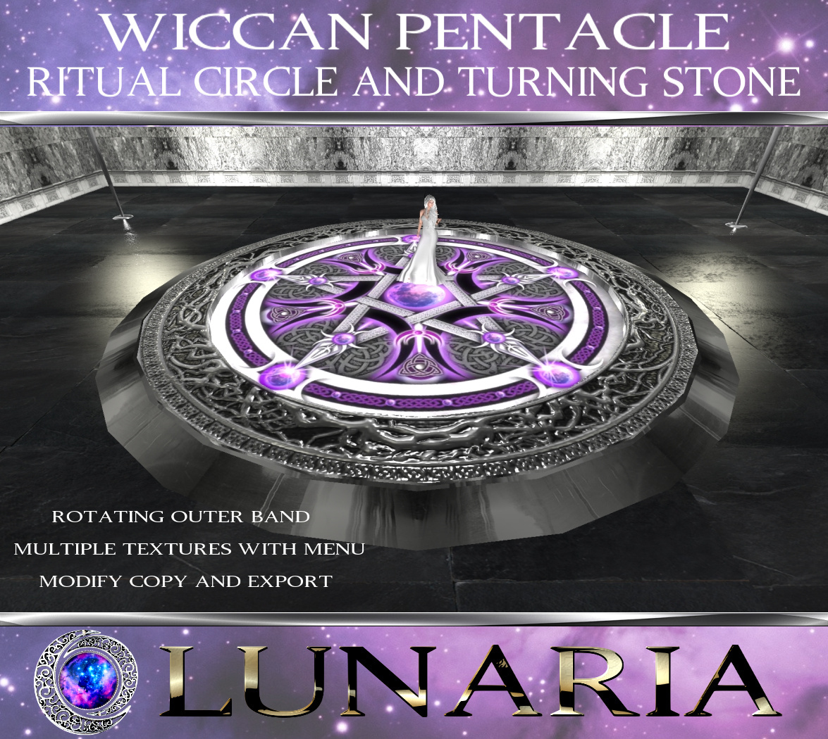 Wiccan Pentacle Ritual Circle / Turning Stone with 13 Textures + Menu ...