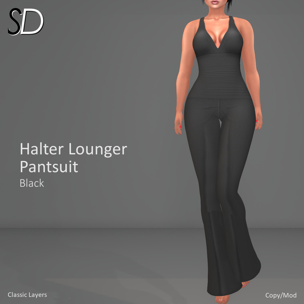Halter Lounger Pantsuit in Solid (Classic) | Kitely